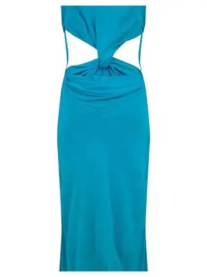 Alberta Ferretti Maxi Dress With Twist Detail And Cut-outs - Blue