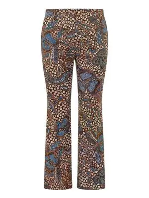 Max Mara Floral Print And Polka Dot Trousers - Brown