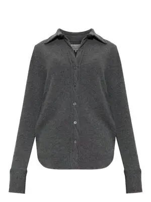 MAISON MARGIELA Button-up Curved Hem Shirt - Grey