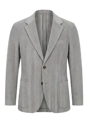 LARDINI Roma Corduroy Single-breasted Blazer - Grey