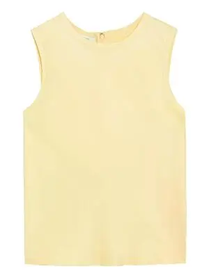 Vince Sleeveless Satin Finish Tank Top - Yellow