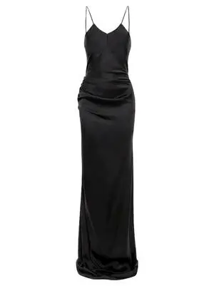 Victoria Beckham Cami Ruched Open-back Maxi Dress - Black