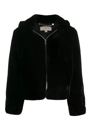 Michael Kors Faux Fur Hooded Jacket - Black