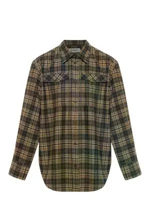 RÓHE Check-patterned Pocket Shirt - Brown