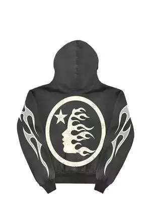 HELLSTAR Graphic Print Hoodie - Grey