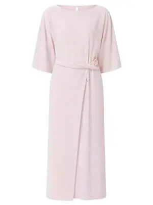 MEIMEIJ Twist-detail Boat-neck Midi Dress - Pink