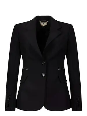 Elisabetta Franchi Notched Lapel Tailored Jacket - Black
