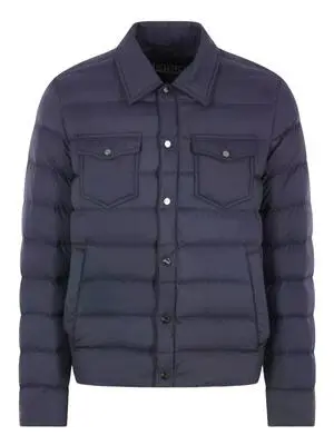 Herno Herno Quilted Padded Jacket With Pointed Collar Blue