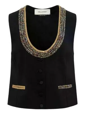 Hellessy Hellesy Braided Trim Vest - Black