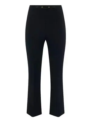 Elisabetta Franchi Flared Trousers With Horsebit Detail - Black