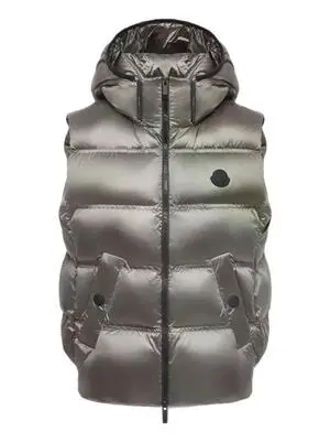 Moncler Fluidite Quilted Hooded Gilet - Silver