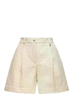 Moncler Logo Jacquard Pleated Shorts - Neutrals