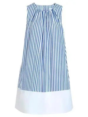 Tanya Taylor Hallie Striped A-line Mini Dress - White