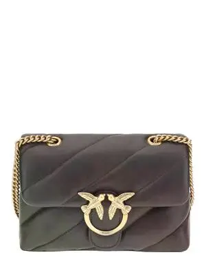 Pinko Quilted Leather Cross Body Bag - Brown