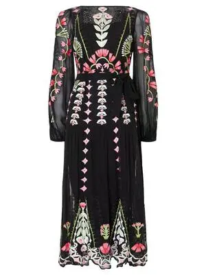TEMPERLEY LONDON Rosalba Embroidered Midi Dress - Black