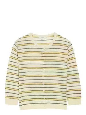 Vince Striped Button-up Cardigan - Neutrals