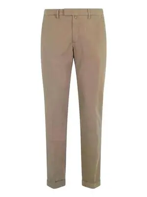 BRIGLIA 1949 Slim-fit Trousers With Turn-up Hems - Brown