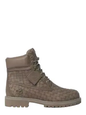 Timberland Woven Leather Lace-up Boots - Brown