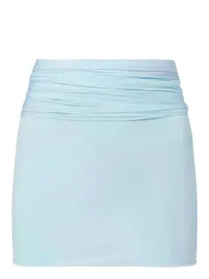 Wardrobe.NYC Ruched Mini Skirt - Blue