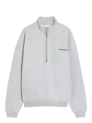 MKI MIYUKI ZOKU Quarter-zip Logo-print Sweater - Grey