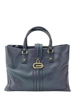Gucci G-logo Leather Tote Bag - Black