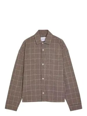 MKI MIYUKI ZOKU Check-pattern Boxy-fit Shirt - Brown