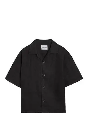 MKI MIYUKI ZOKU Linen Camp-collar Shirt - Black