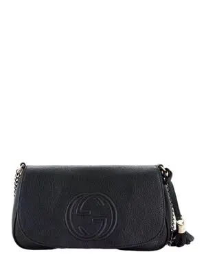 Gucci Soho Chain Leather Medium Crossbody Bag - Black