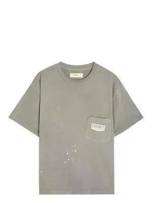 CHERRY LA Paint-splatter Chest-pocket T-shirt - Grey