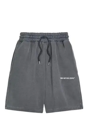 MKI MIYUKI ZOKU Logo Print Drawstring Shorts - Grey