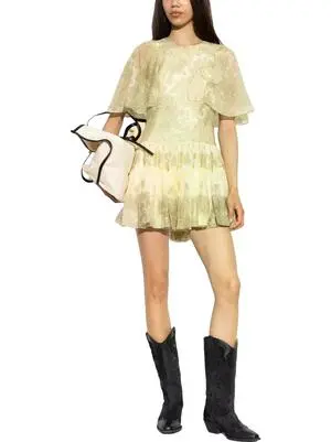 ALLSAINTS AllSaints Yanna Paisley-Print Tiered Mini Dress Green
