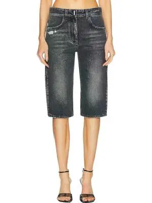 Givenchy Distressed Denim Shorts - Black