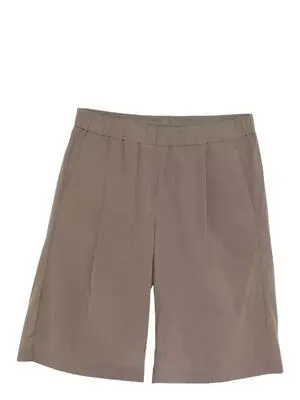 Herno Pleated Elasticated-waist Shorts - Brown