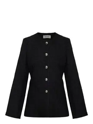 RÓHE Button-fastening Bouclé Jacket - Black