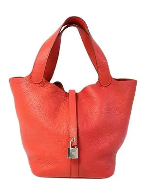 Hermès Mm Picotin Clemence Tote Bag - Red