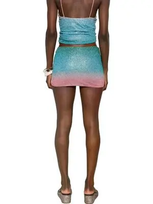 Oseree Lumière Lurex Mini Beach Skirt - Blue