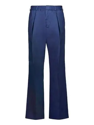 Balmain Pleated Elasticated-waist Trousers - Blue