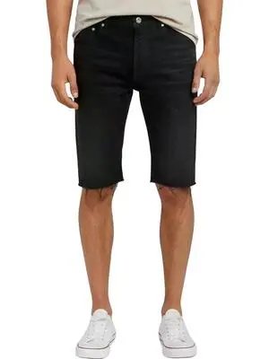 Saint Laurent Cotton Bermuda Shorts With Raw Edge Hem - Black