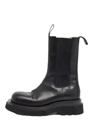 Bottega Veneta Lug Leather Mid-calf Boots - Black
