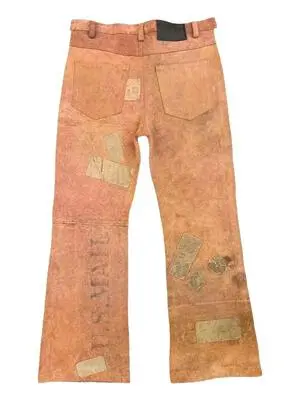 SEKRIT Patchwork Flared Jeans - Brown