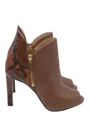 Michael Kors Python-embossed Ankle Boots - Brown