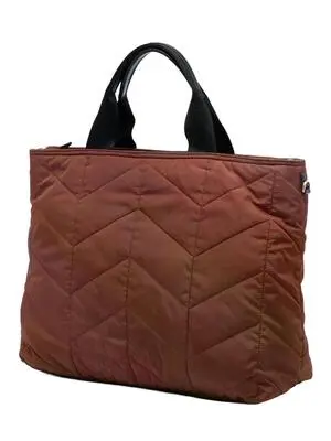 Prada Quilted Nylon Satchel - Brown