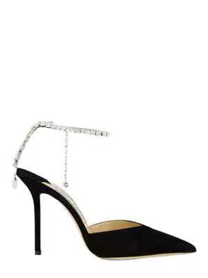 JIMMY CHOO Saeda Crystal Chain Pumps - Black