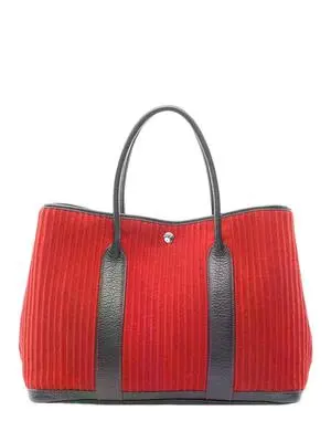 Hermès 2006 Ribbed Wool And Negonda Garden Party 36 Tote Bag - Red