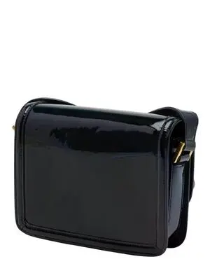 Saint Laurent Patent Leather Solferino Satchel Bag - Black