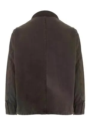 Emporio Armani Corduroy-collar Patch-pocket Coat - Brown
