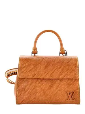 LOUIS VUITTON Cluny Top Handle Bag Epi Leather Mini Satchel - Brown