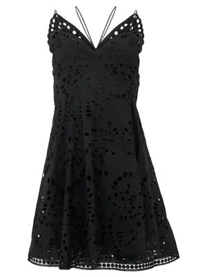Alberta Ferretti Butterfly Motif Mini Dress - Black