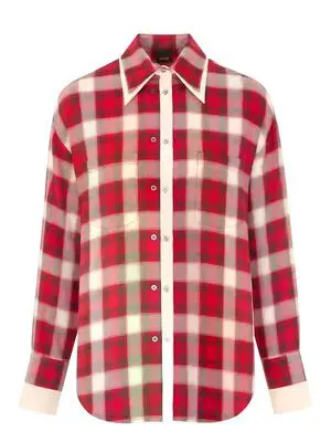 Pinko Clivia Check-print Button-up Shirt - Red