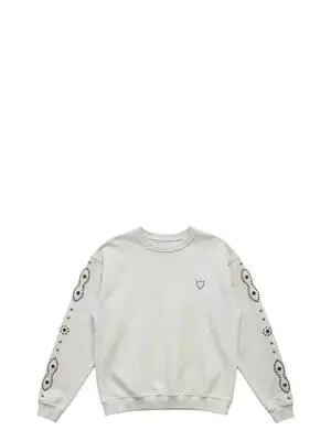 HTC LOS ANGELES Stud-embellished Crewneck Sweatshirt - White